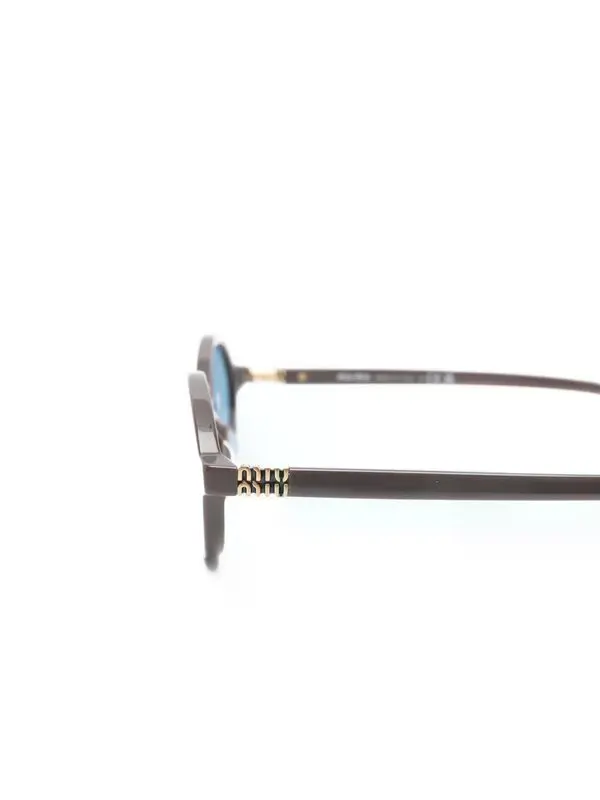 Miu Miu Oval-frame Sunglasses - Brown