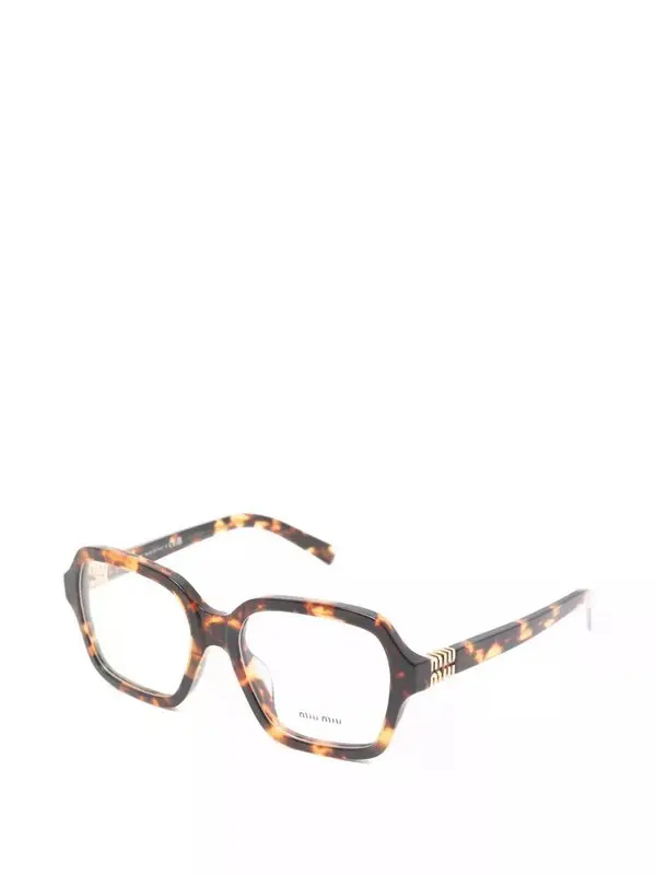 Miu Miu Tortoiseshell Glasses With Logo Plaque