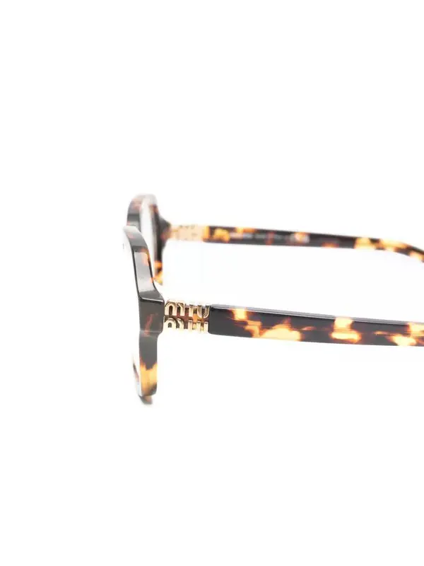Miu Miu Tortoiseshell Glasses With Logo Plaque