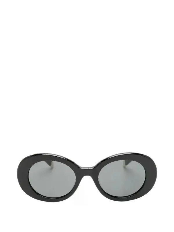 BENETTON Logo Plaque Oval Frame Sunglasses - Black