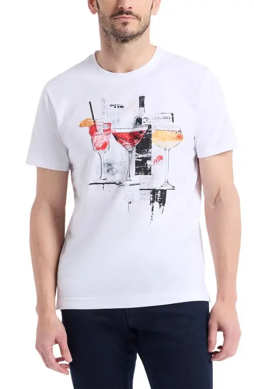 Robert Graham The Tipsy Times Graphic T-shirt - White