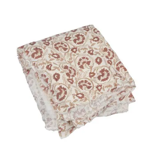 STORIED HOME Woven Cotton And Throw Blanket - Beige