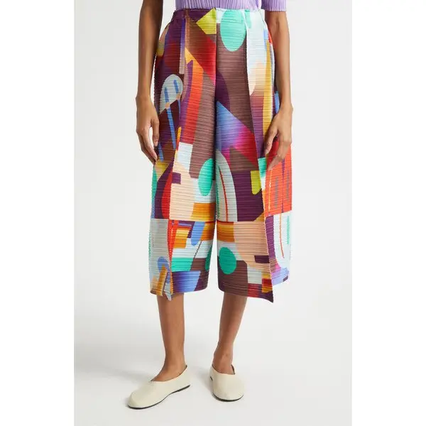 Issey Miyake Playground Pleated Wide Leg Shorts