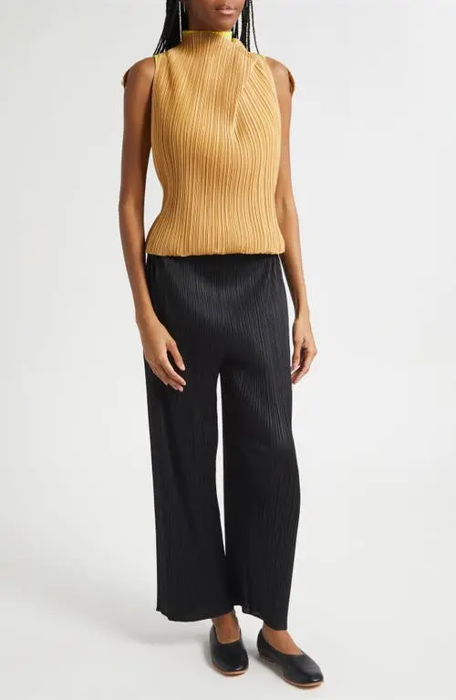 Issey Miyake Swing Colorblock Pleated Midi Dress