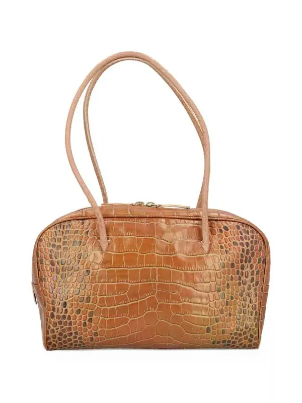 Vintage 1990s Croc-effect Top-handle Tote Bag