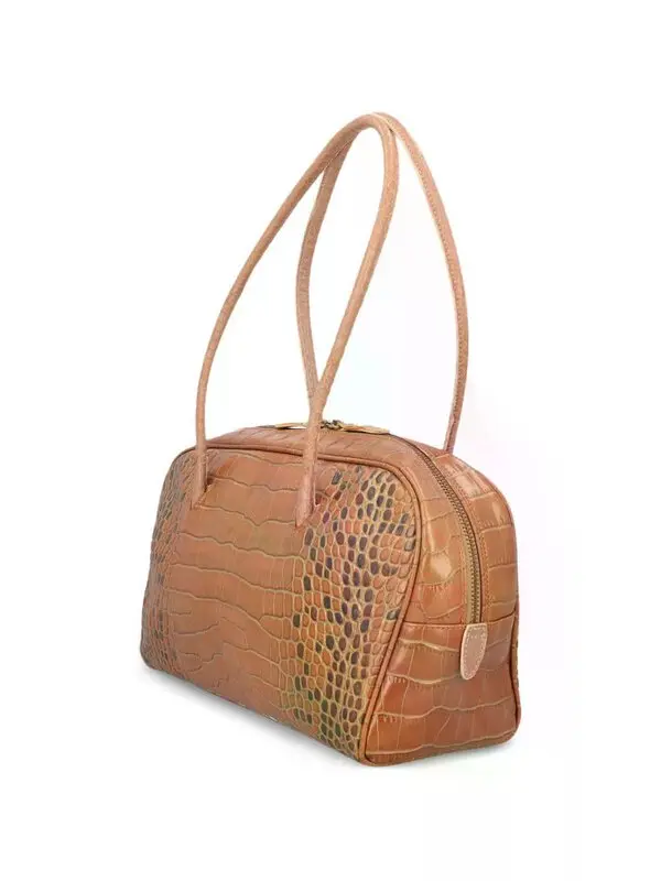 Vintage 1990s Croc-effect Top-handle Tote Bag