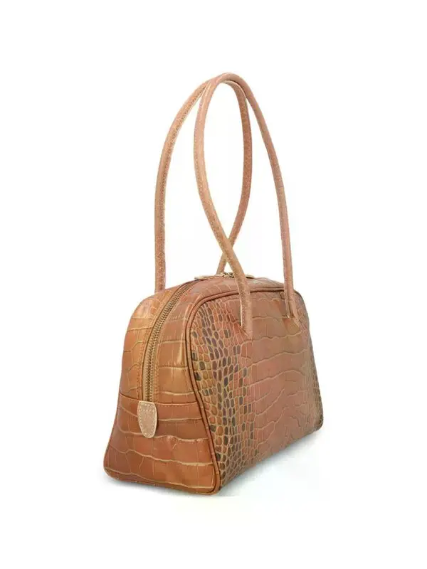 Vintage 1990s Croc-effect Top-handle Tote Bag
