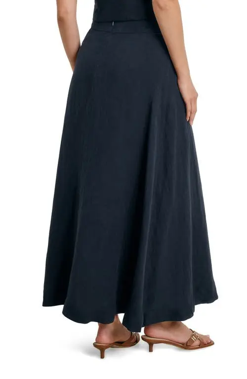 FAVORITE DAUGHTER Linen Maxi Skirt - Navy