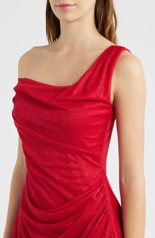 JUMP APPAREL One-shoulder Glitter Cocktail Mini Dress