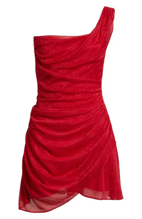 JUMP APPAREL One-shoulder Glitter Cocktail Mini Dress