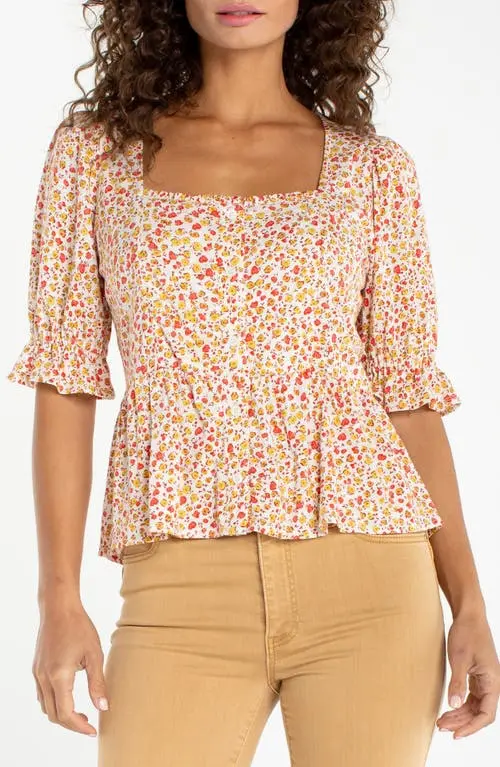 LIVERPOOL Puff Sleeve Peplum Top
