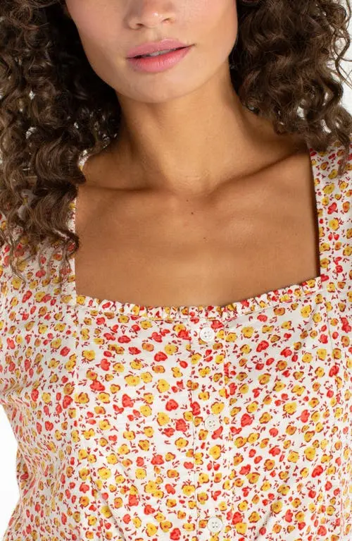 LIVERPOOL Puff Sleeve Peplum Top