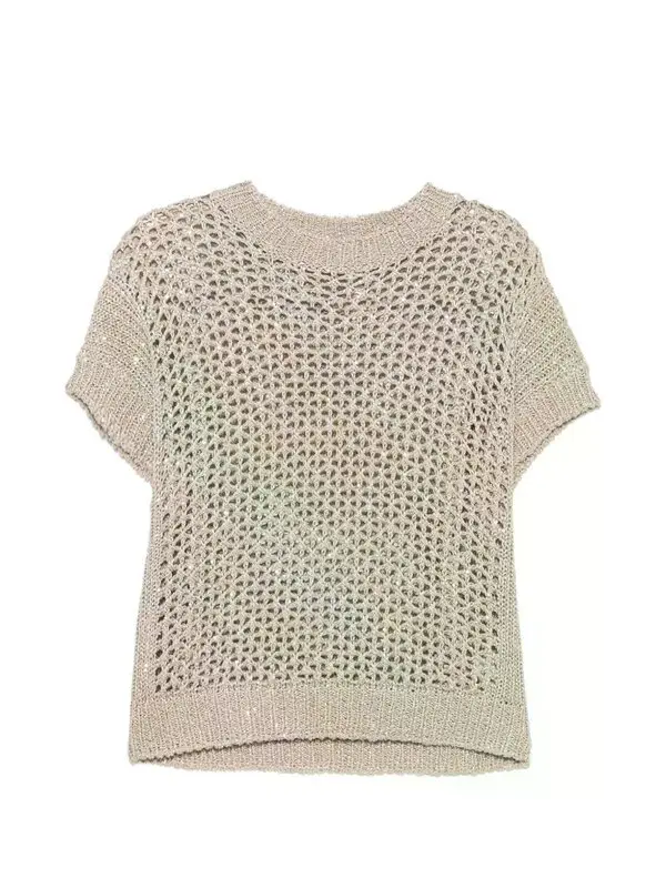PANICALE Open-knit Sequin-embellished Sweater