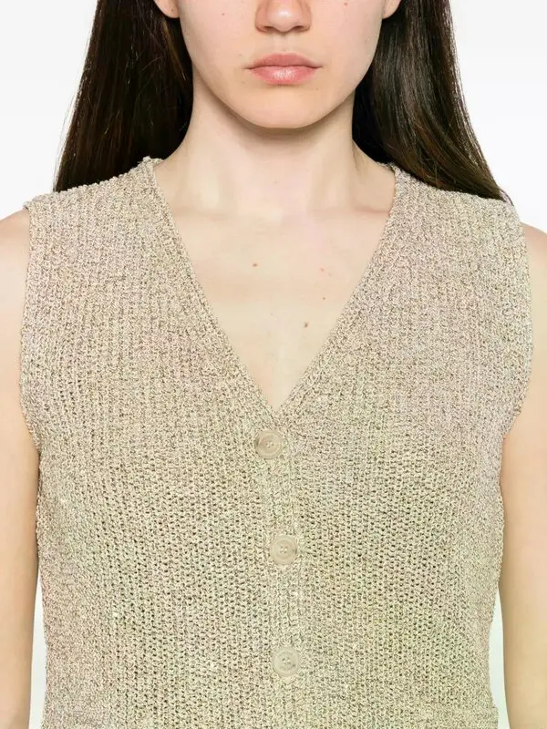 PANICALE Sequin-embellished Sleeveless Cardigan