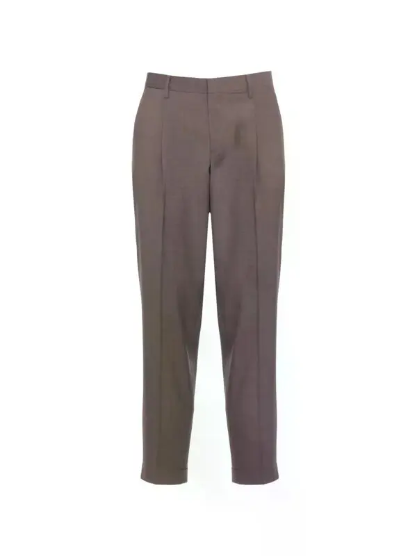 BRIGLIA 1949 Pleated Turn-up Trousers - Brown