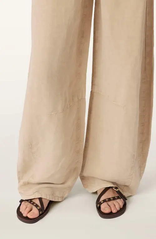 ALLSAINTS Jett Wide Leg Pull-on Pants - Sand Brown
