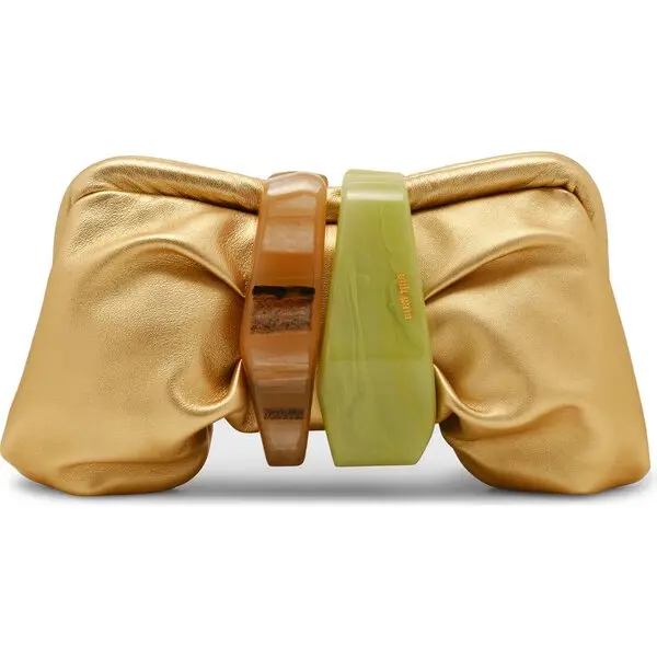 Cult Gaia Julita Leather Frame Clutch