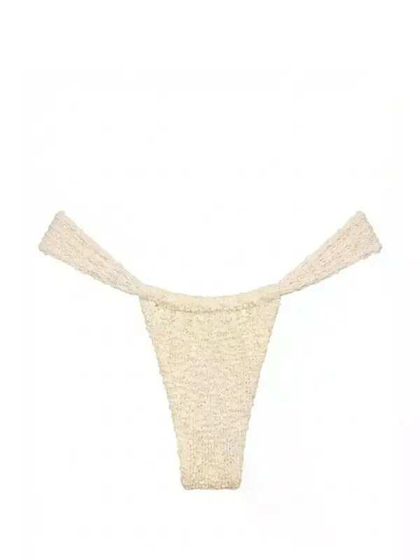 MONTCE Textured Gathered Bikini Bottoms - Neutrals