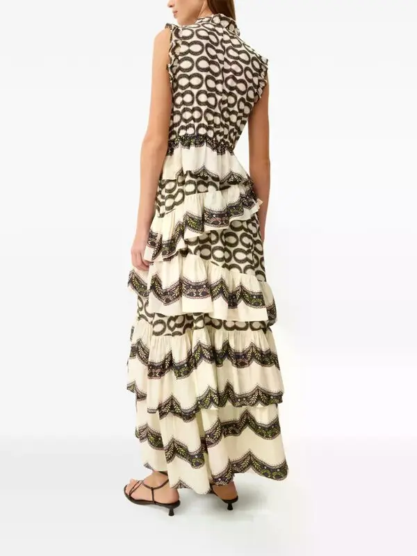 MARIE OLIVER Franklen Ruffled Tiered Dress - Neutrals