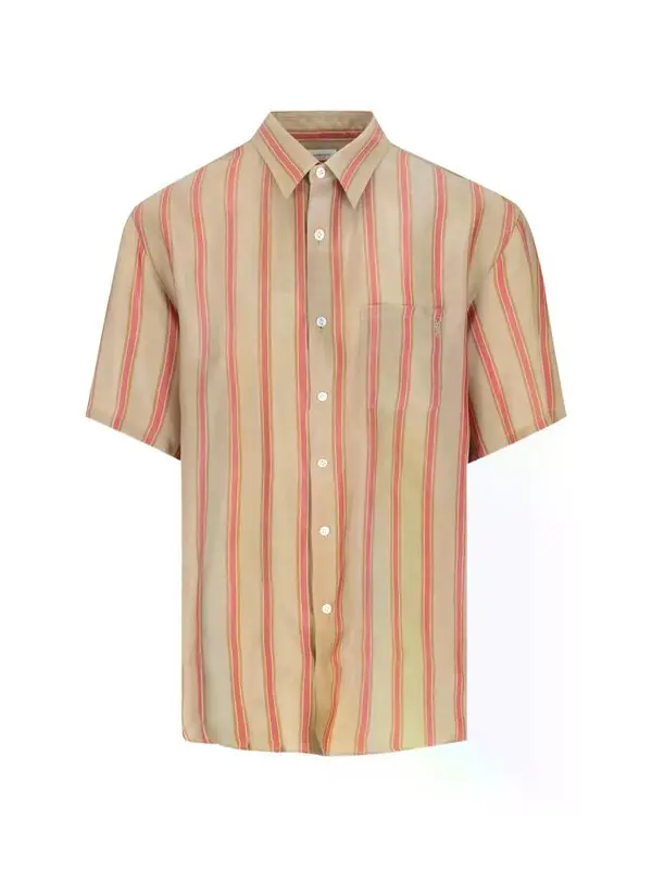 Saint Laurent Striped Short-sleeve Cotton Shirt