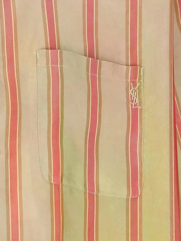 Saint Laurent Striped Short-sleeve Cotton Shirt