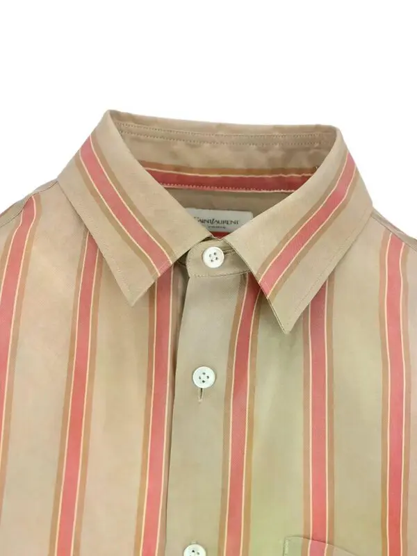 Saint Laurent Striped Short-sleeve Cotton Shirt