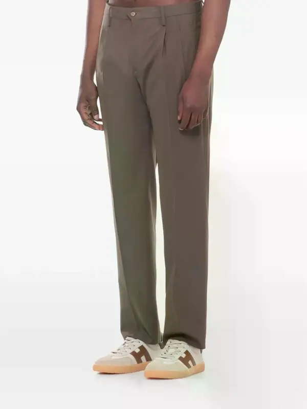BRIGLIA 1949 Pleated Zip-fastening Trousers - Brown