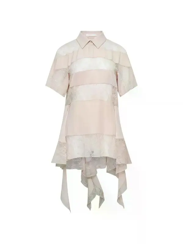 YCH Lace-panelled Draped Top