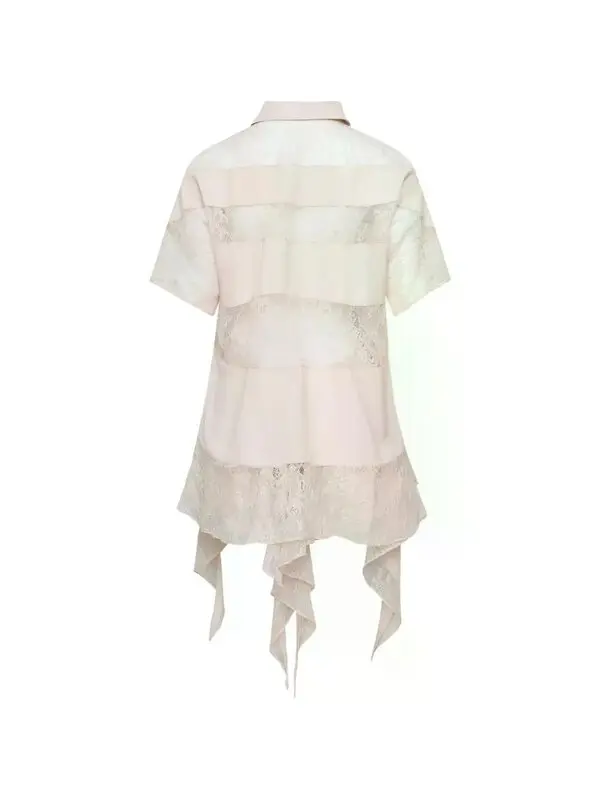 YCH Lace-panelled Draped Top