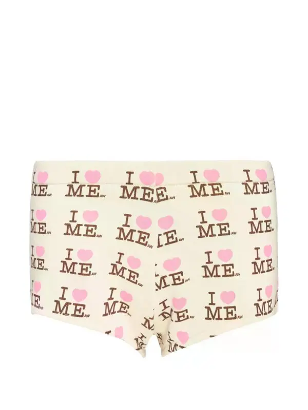 Ashley Williams Serena Logo-print Shorts - Neutrals
