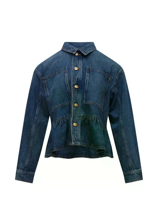 Ulla Johnson Arquette Peplum Denim Jacket - Blue