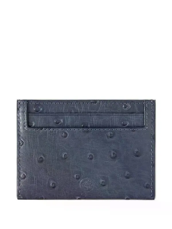 Mulberry Ostrich-effect Card Holder - Blue