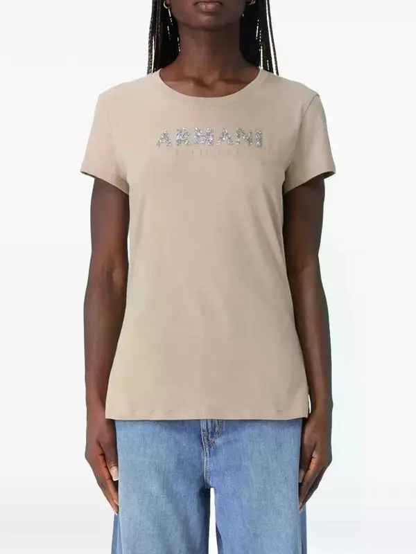 Armani Exchange Logo-print T-shirt - Neutrals