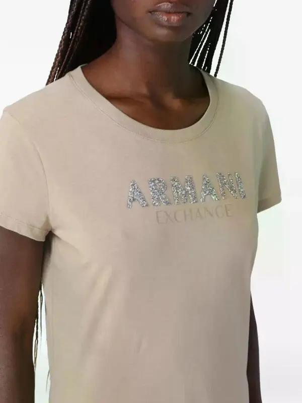 Armani Exchange Logo-print T-shirt - Neutrals