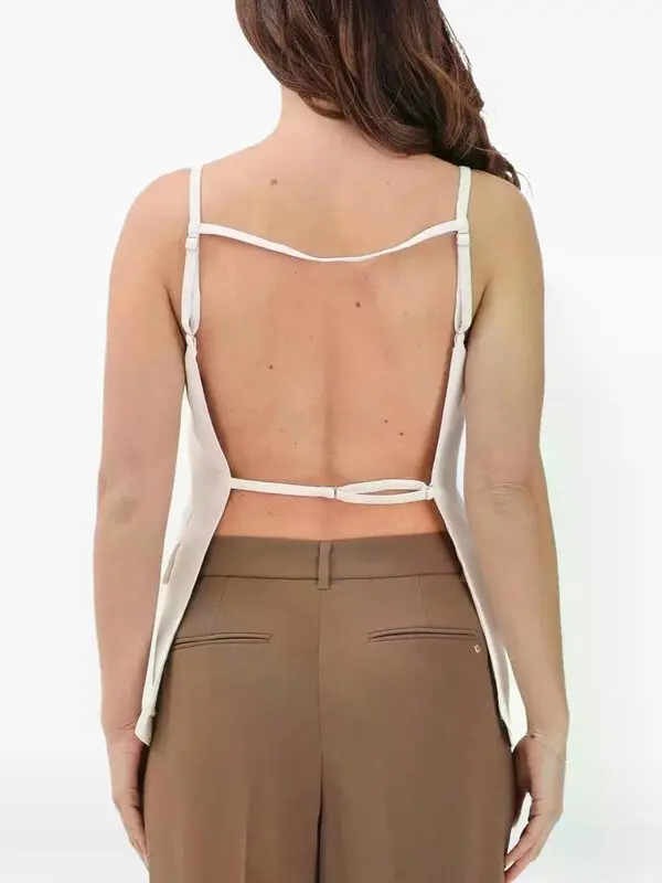 Armani Exchange Backless Flap-pocket Top - White