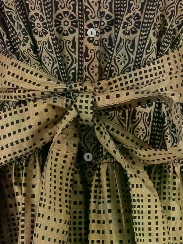 PEP'S Geometric-pattern Ruffled Dress