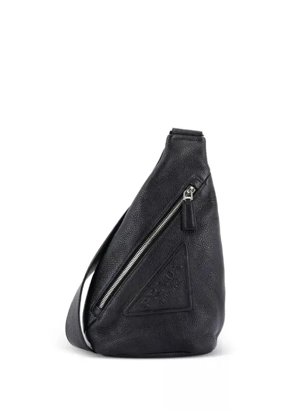 Prada Triangle Logo Sling Bag Leather Backpack