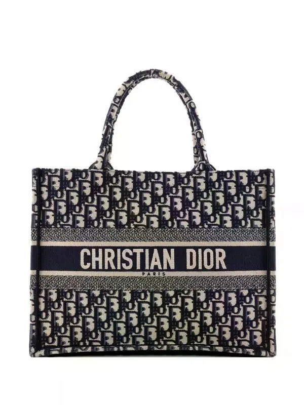 Dior Oblique Canvas Medium Tote Bag - Blue