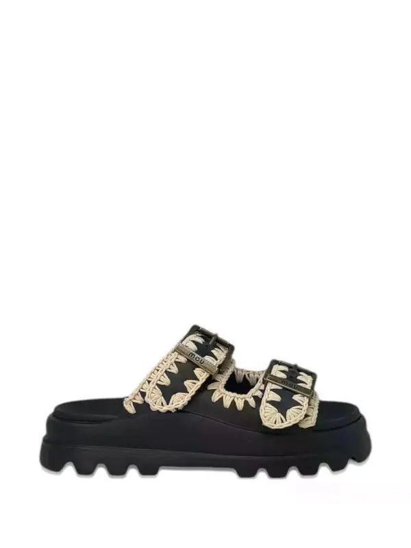 Mou Bounce Crochet-trim Platform Sandals