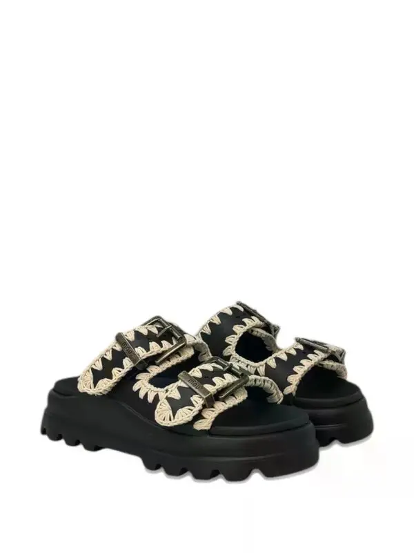 Mou Bounce Crochet-trim Platform Sandals