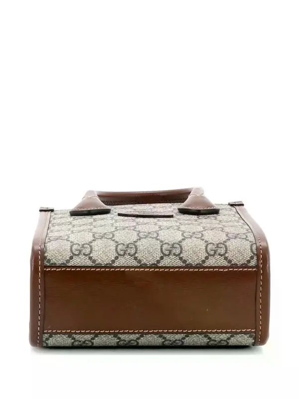 Gucci Interlocking G Patch Gg Coated Canvas Mini Satchel - Brown