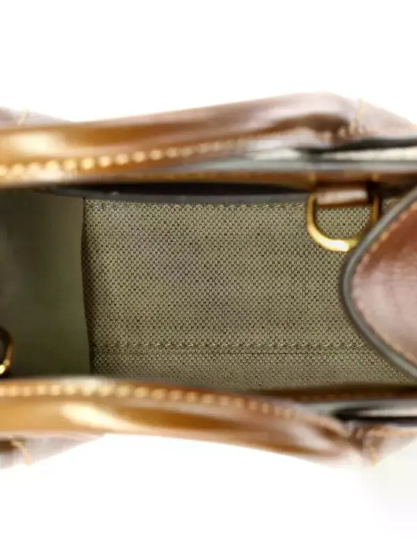 Gucci Interlocking G Patch Gg Coated Canvas Mini Satchel - Brown