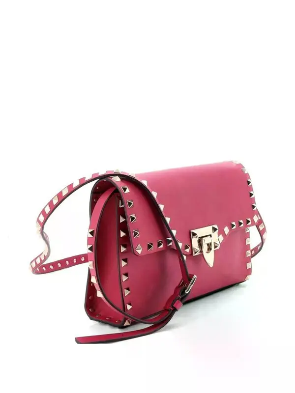 Valentino Garavani Rockstud Flip Lock Flap Bag Leather Medium Crossbody Bag