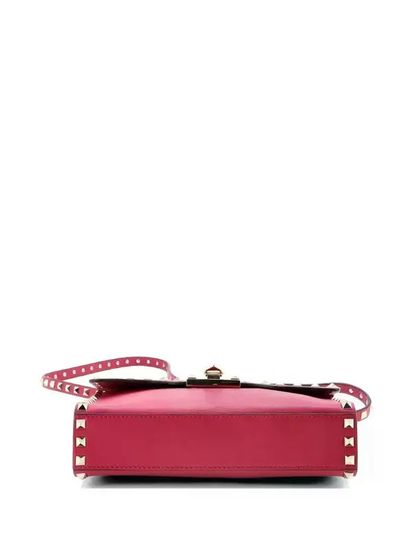 Valentino Garavani Rockstud Flip Lock Flap Bag Leather Medium Crossbody Bag