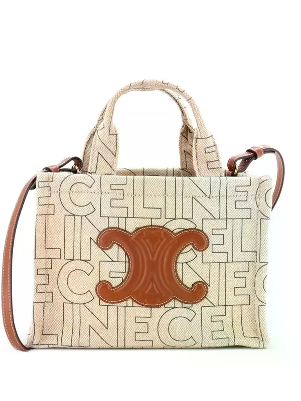 Celine Cabas Thais Triomphe Printed Small Tote Bag