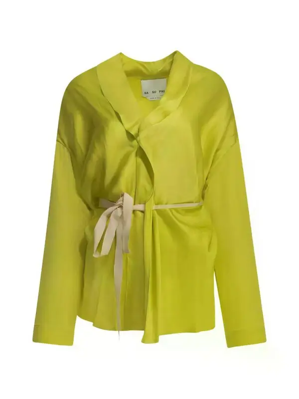 SA SU PHI Belted Shawl-collar Coat