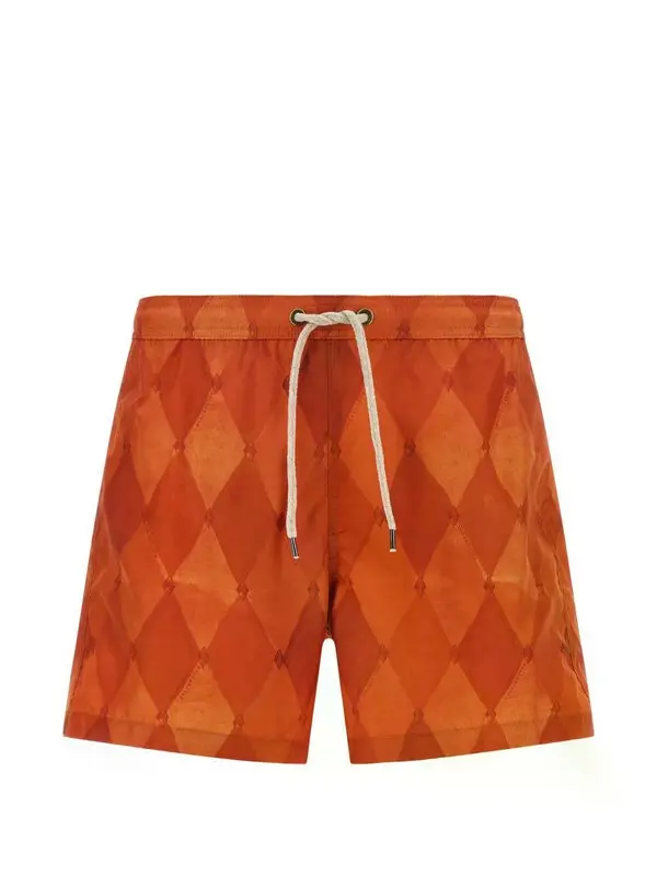 BALLANTYNE Diamond-pattern Swim Shorts - Orange