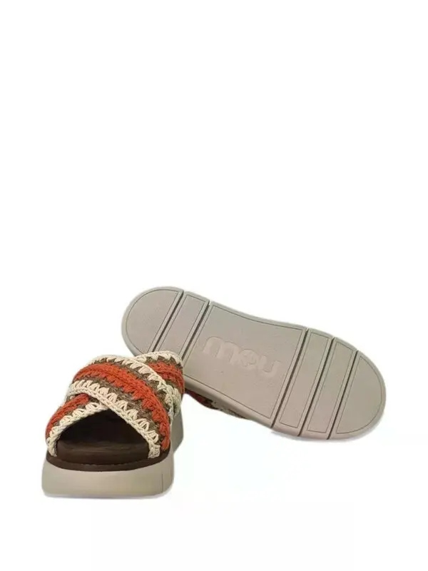 Mou Bounce Woven-straps Sandals - Orange