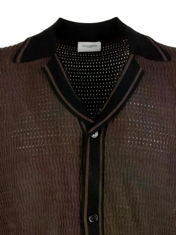 PAOLO PECORA Open-knit Button-up Shirt