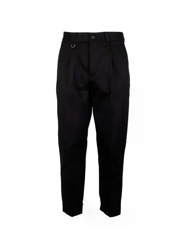 PAOLO PECORA Pleated Turn-up Trousers